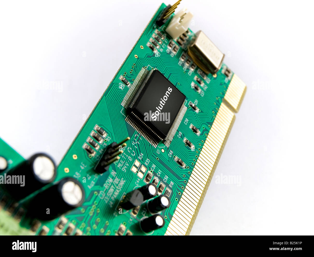 Solutions Circuit Board PCI on White Background Stock Photo - Alamy