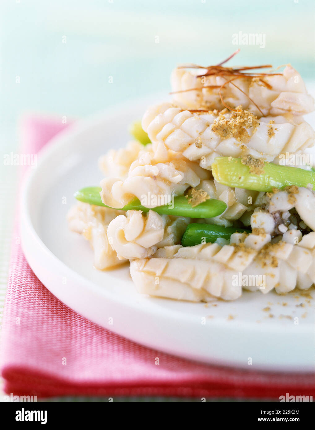 Asian seafood cuisine with variety of shrimp, fish and shell Stock ...