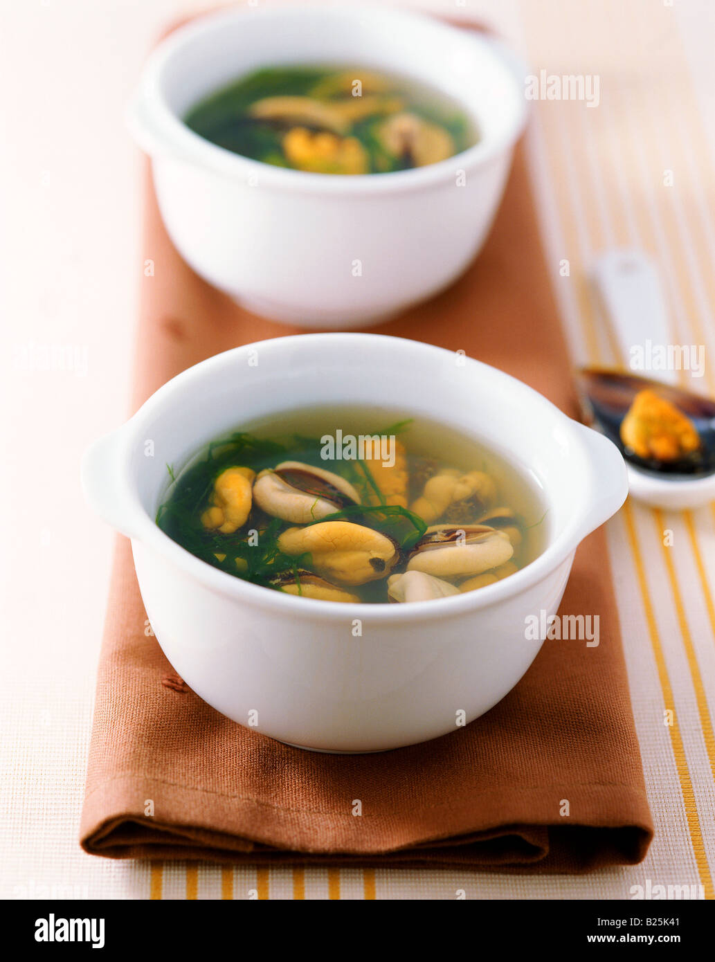 Asian seafood cuisine with variety of shrimp, fish and shell Stock ...