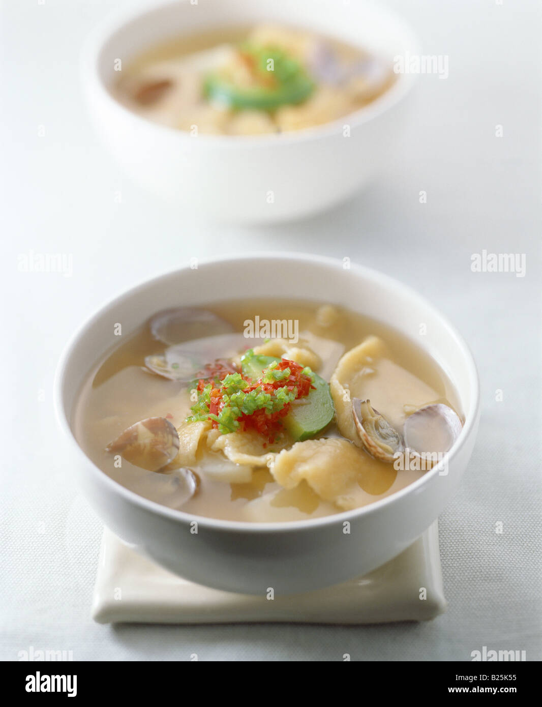 Asian seafood cuisine with variety of shrimp, fish and shell Stock ...