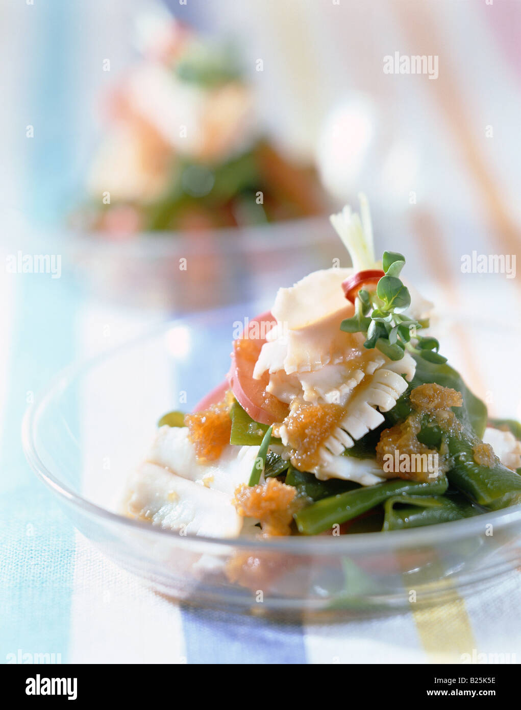 Asian seafood cuisine with variety of shrimp, fish and shell Stock ...