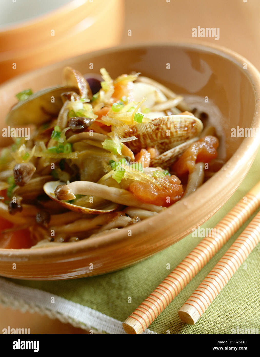 Asian seafood cuisine with variety of shrimp, fish and shell Stock ...