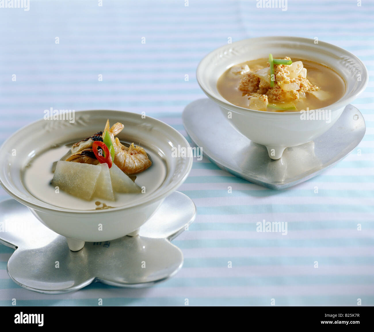 Asian seafood cuisine with variety of shrimp, fish and shell Stock ...