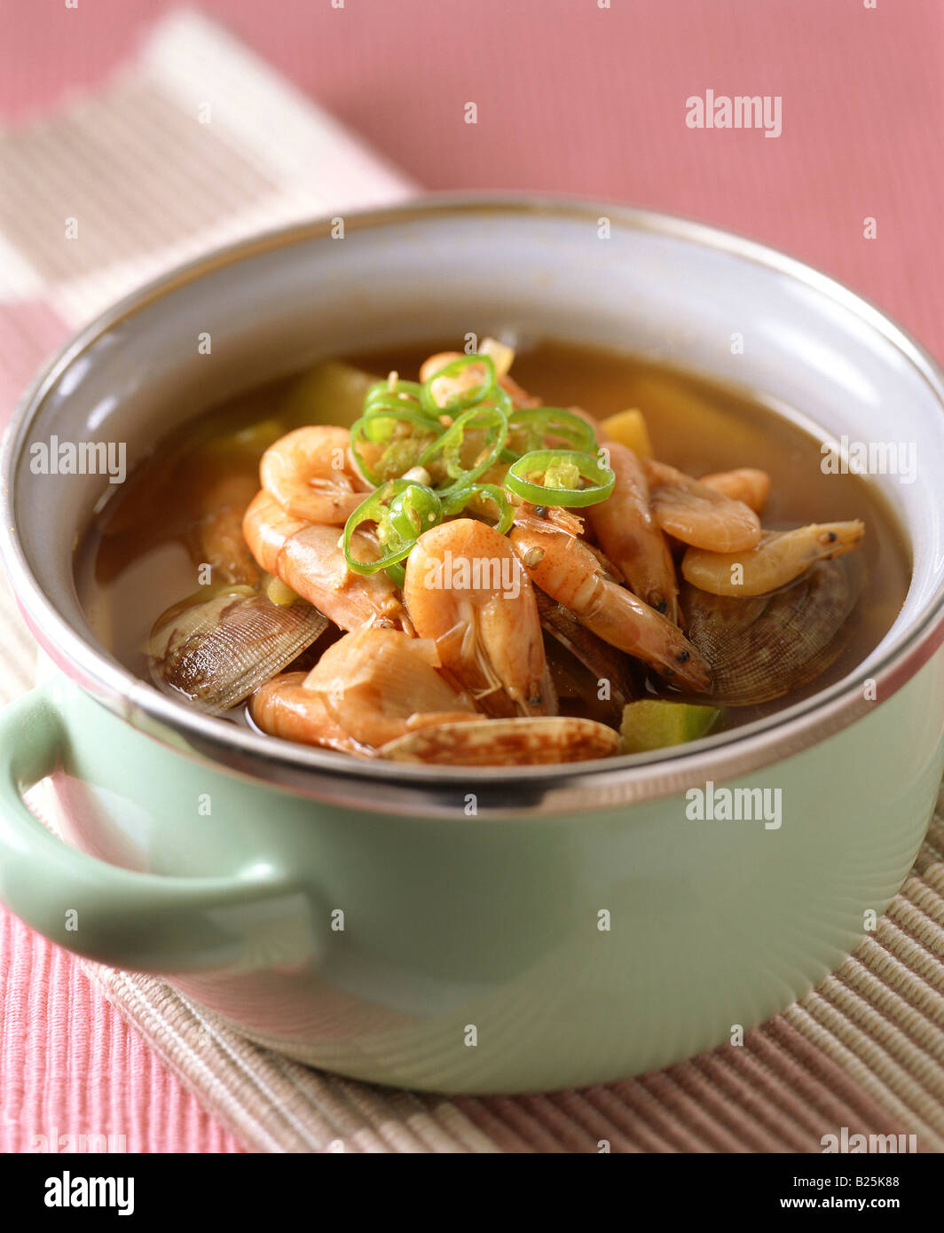 Asian seafood cuisine with variety of shrimp, fish and shell Stock ...