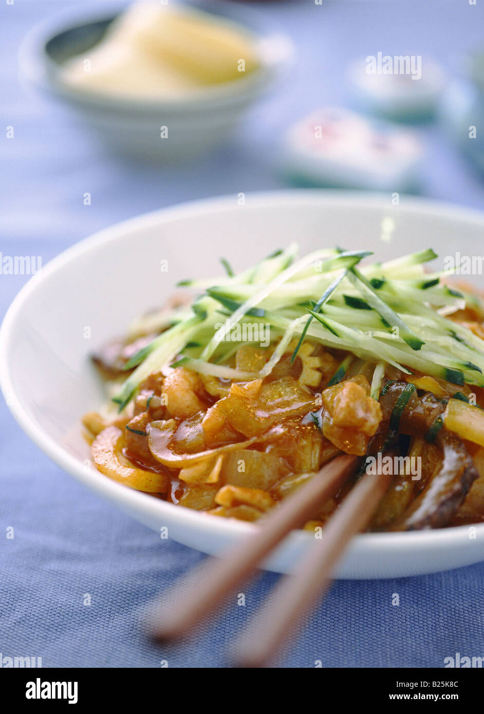 Asian seafood cuisine with variety of shrimp, fish and shell Stock ...