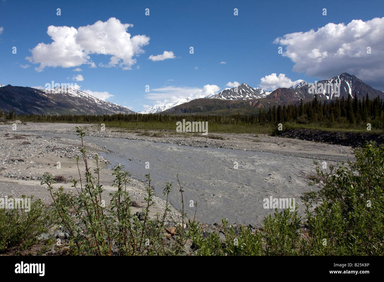 River flowing along Richardson Highway, Alaska, USA Stock Photo - Alamy