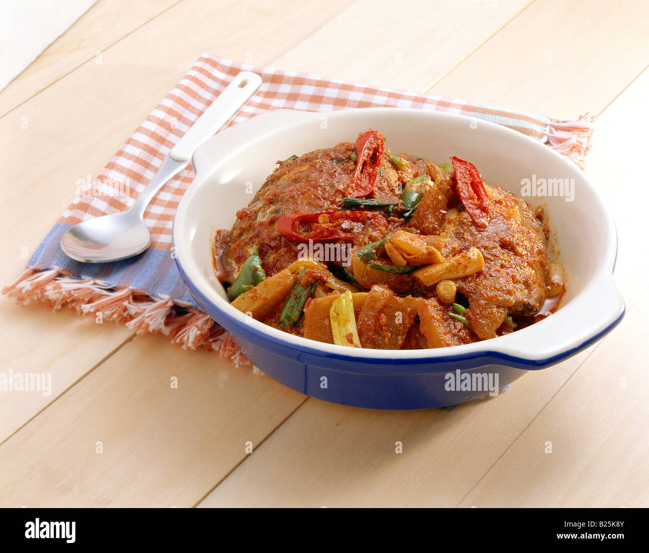 Asian seafood cuisine with variety of shrimp, fish and shell Stock ...