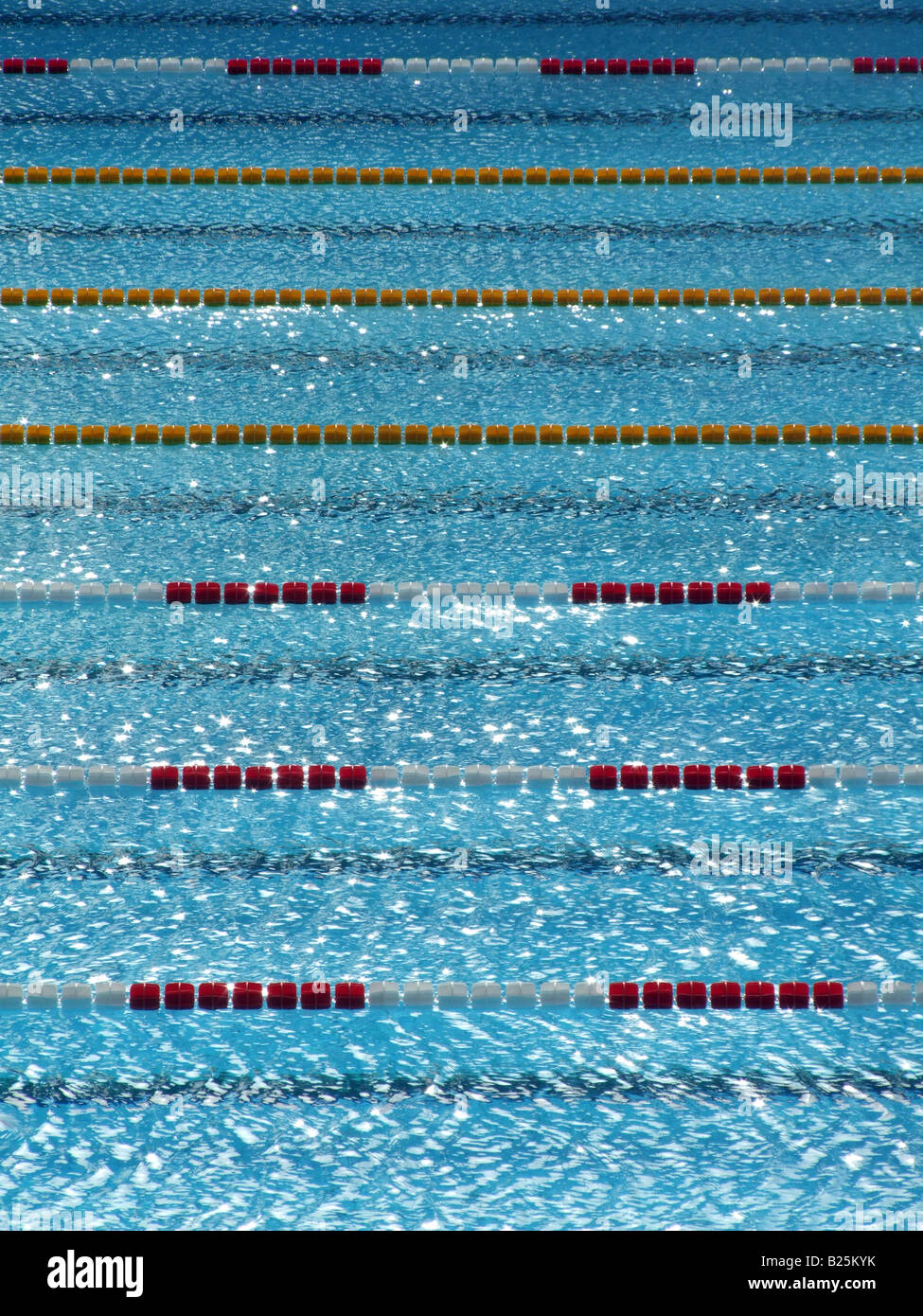 empty olympic size swimming pool with lanes Stock Photo - Alamy