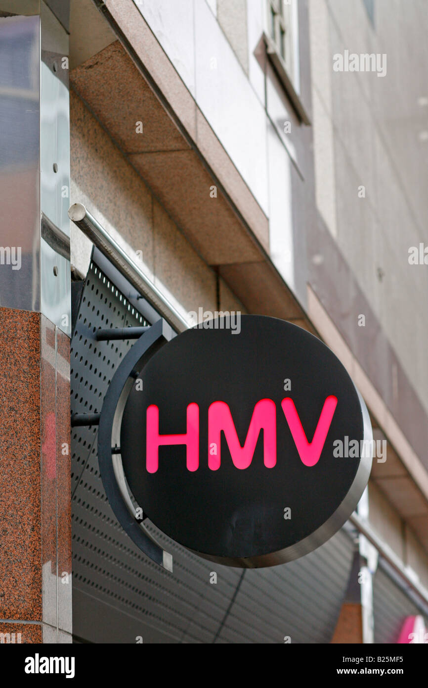 HMV shop sign England United Kingdom Stock Photo - Alamy