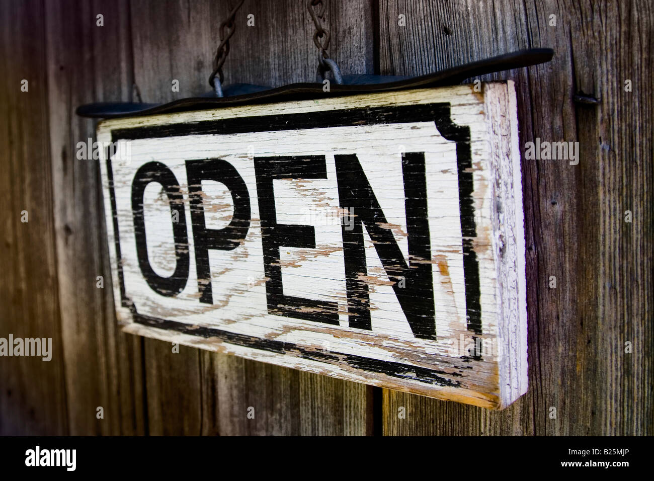 old Open sign Stock Photo - Alamy