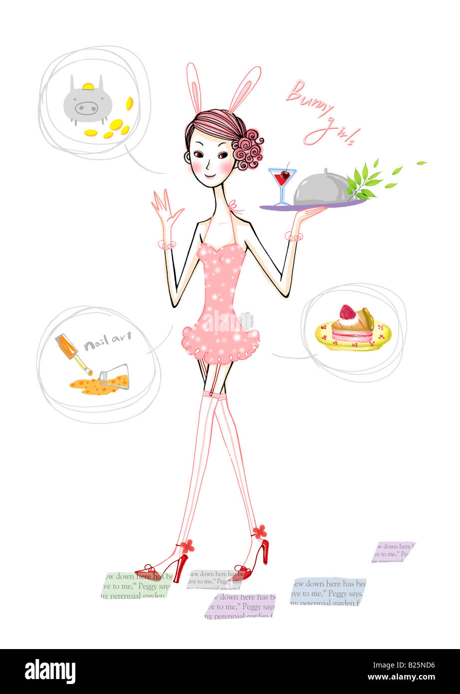 Waitress wearing bunny outfit Stock Photo - Alamy
