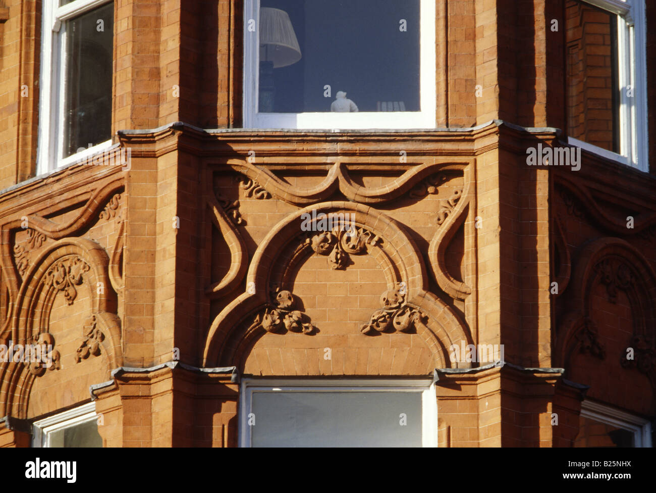 Pont Street London SW1 Gothic Revival rubbed brick detail c 1879 Stock ...