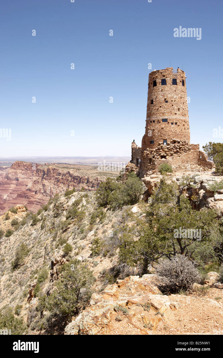 Desert View Watchtower at the South Rim of the Grand Canyon in Arizona ...