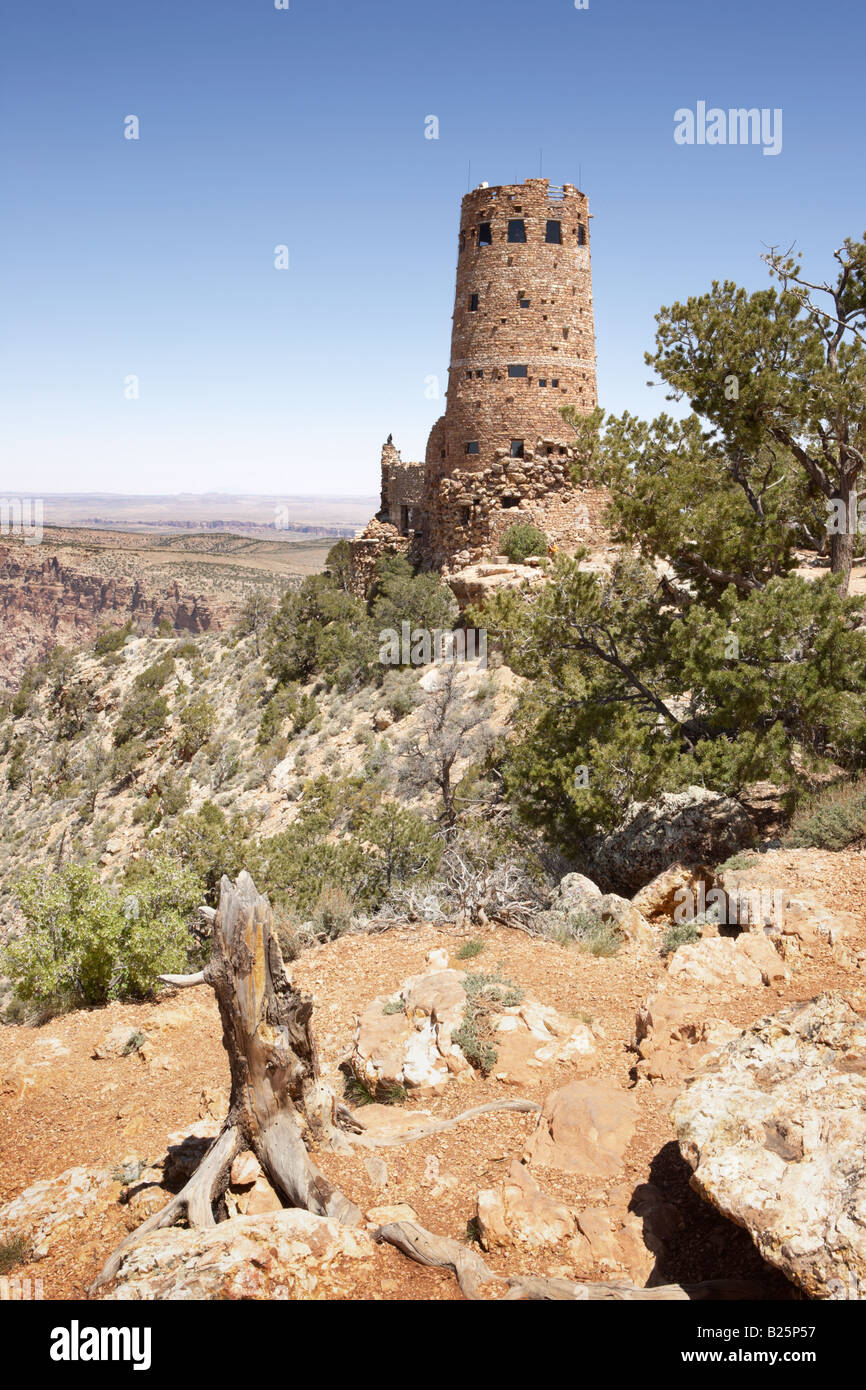 Desert View Watchtower at the South Rim of the Grand Canyon in Arizona ...