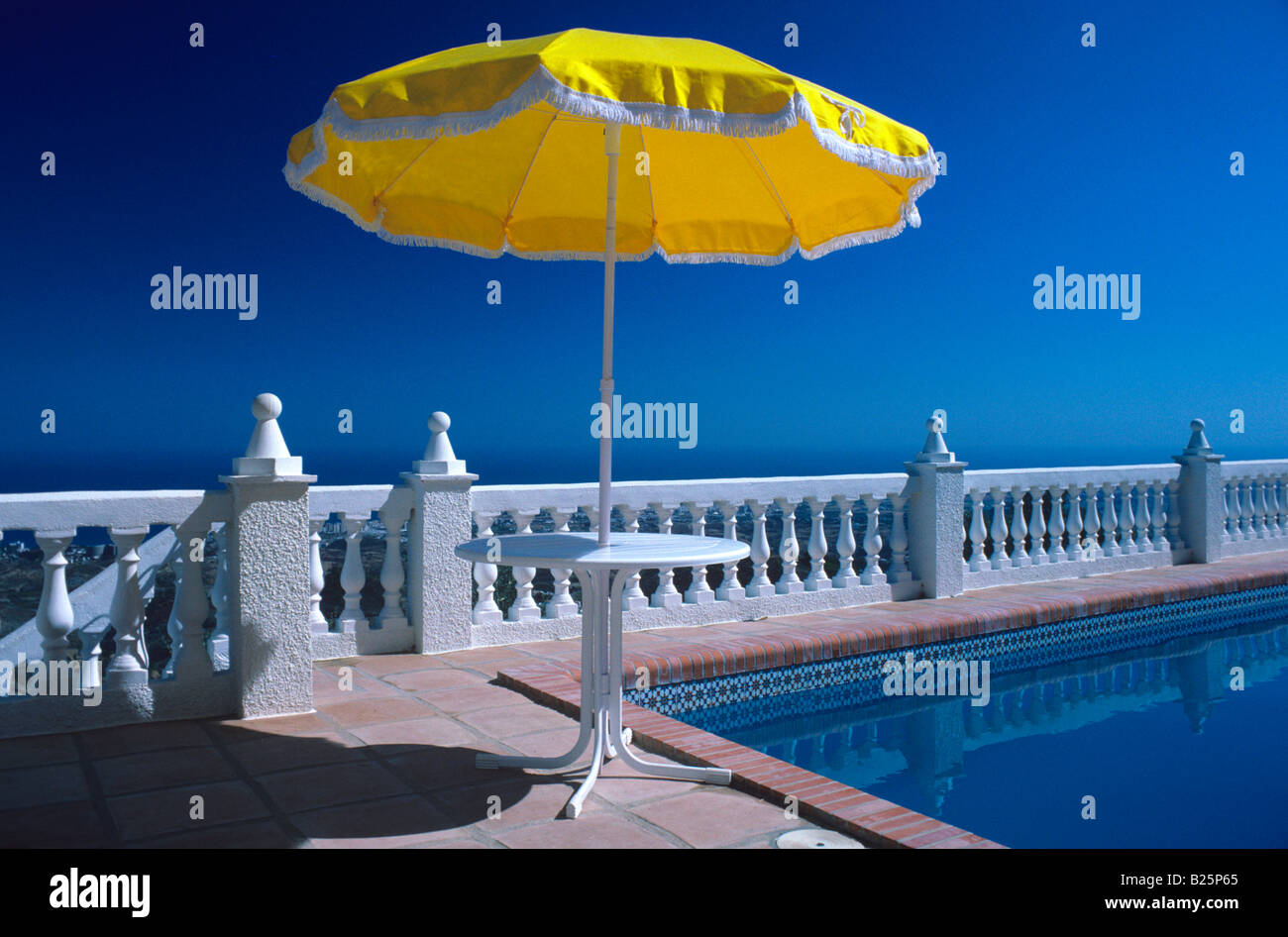 Swimming pool with sun terrace sunshade hi-res stock photography and ...