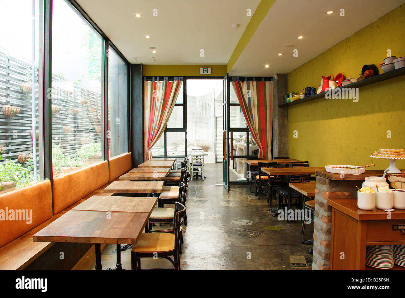 Interior view of restaurant Stock Photo - Alamy