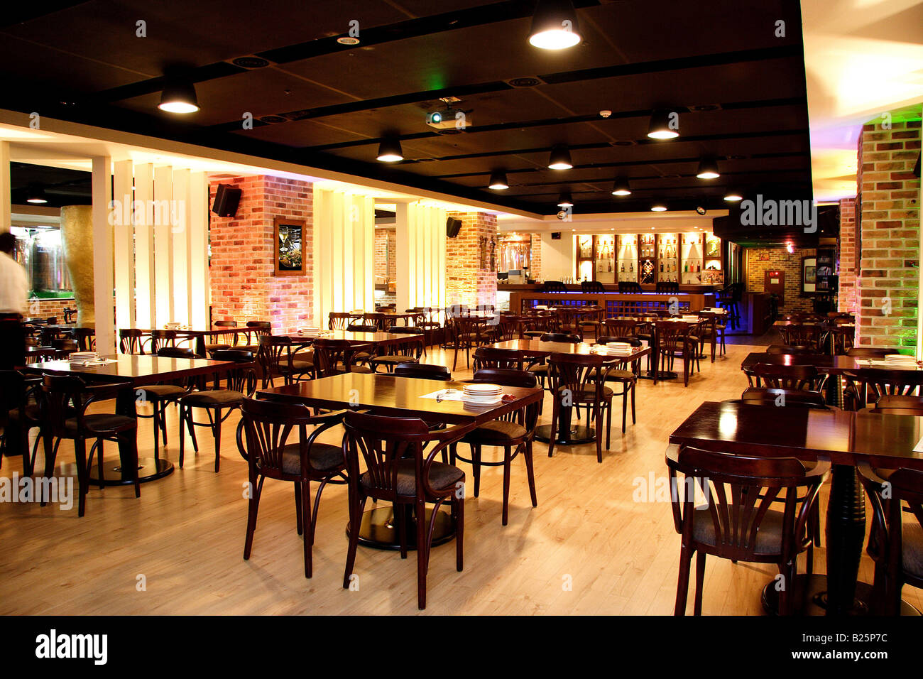 Interior view of restaurant Stock Photo - Alamy