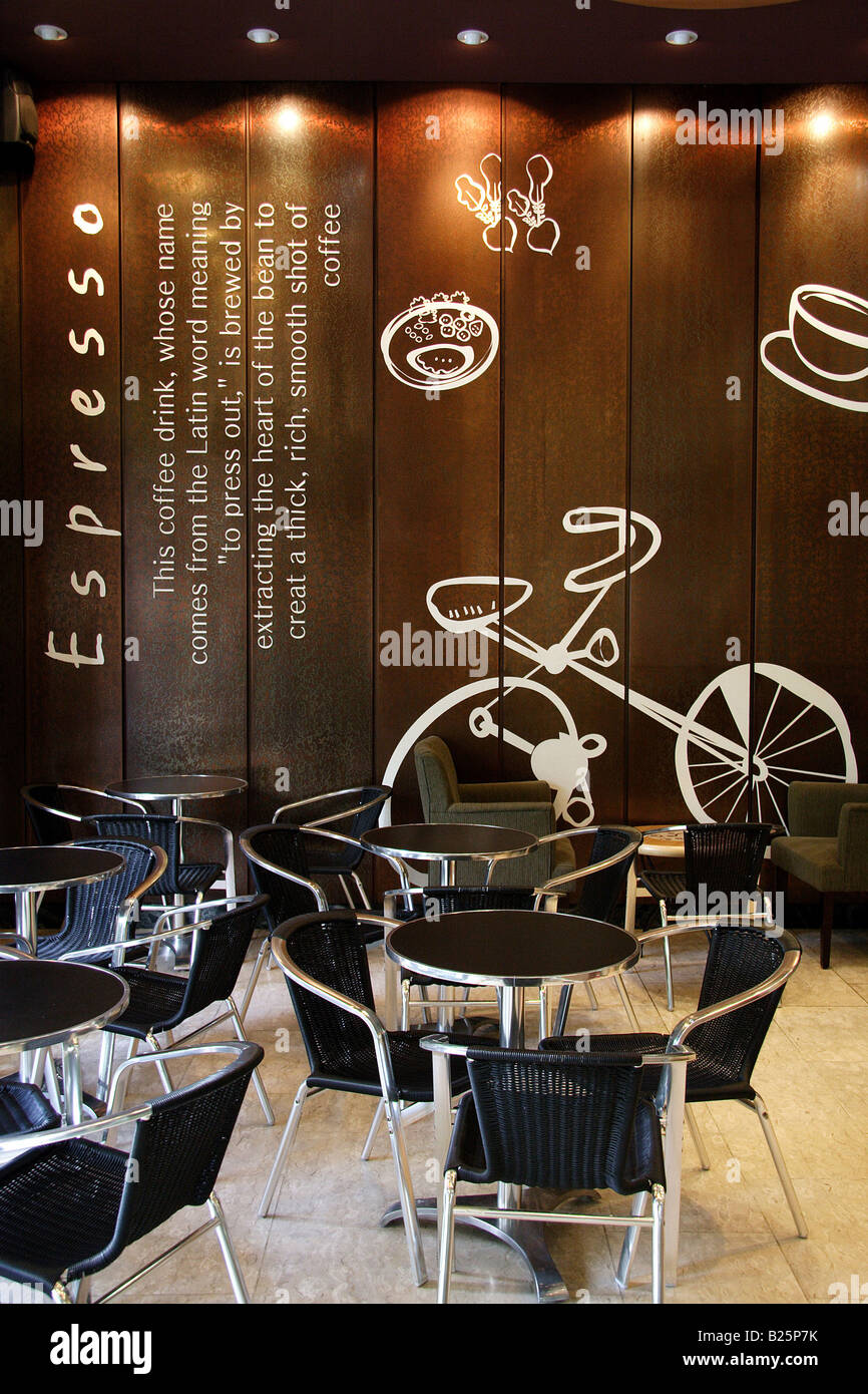 Interior view of café Stock Photo - Alamy