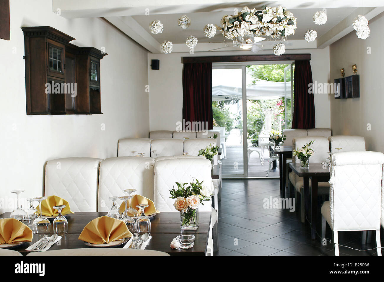 Interior view of restaurant Stock Photo - Alamy
