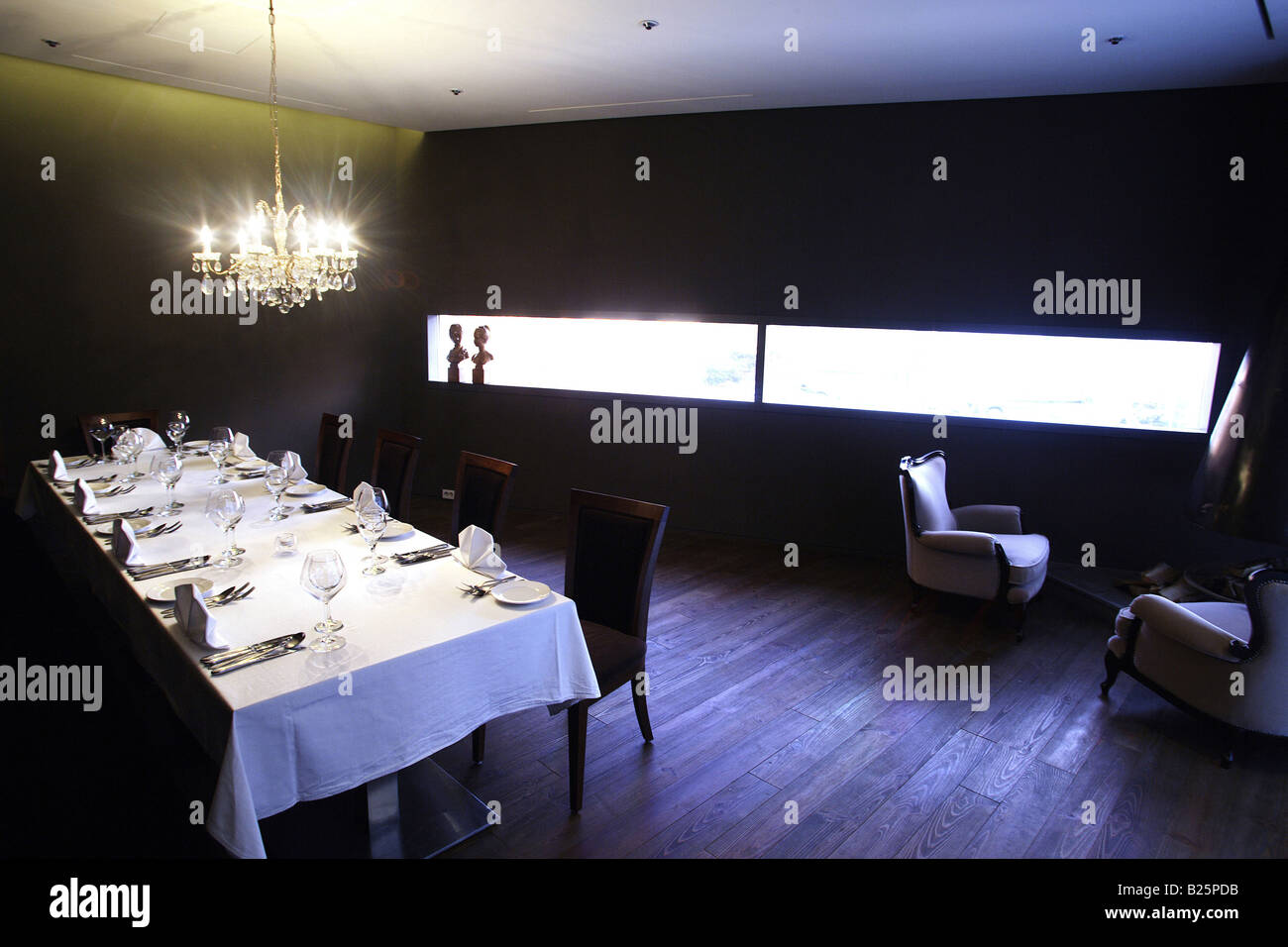 Interior view of restaurant Stock Photo - Alamy