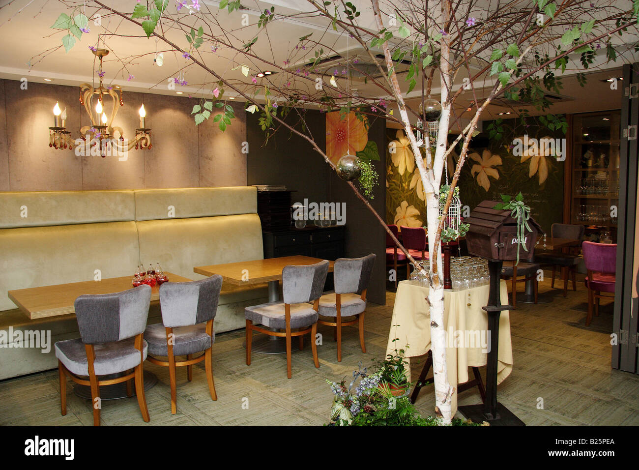 Interior view of restaurant Stock Photo - Alamy