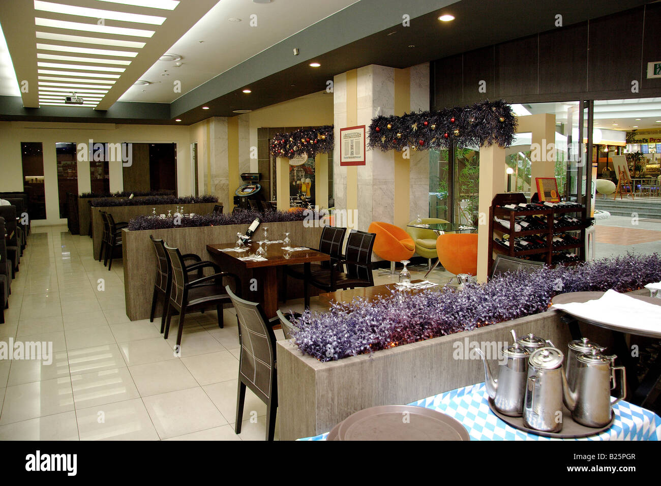 Interior view of restaurant Stock Photo - Alamy