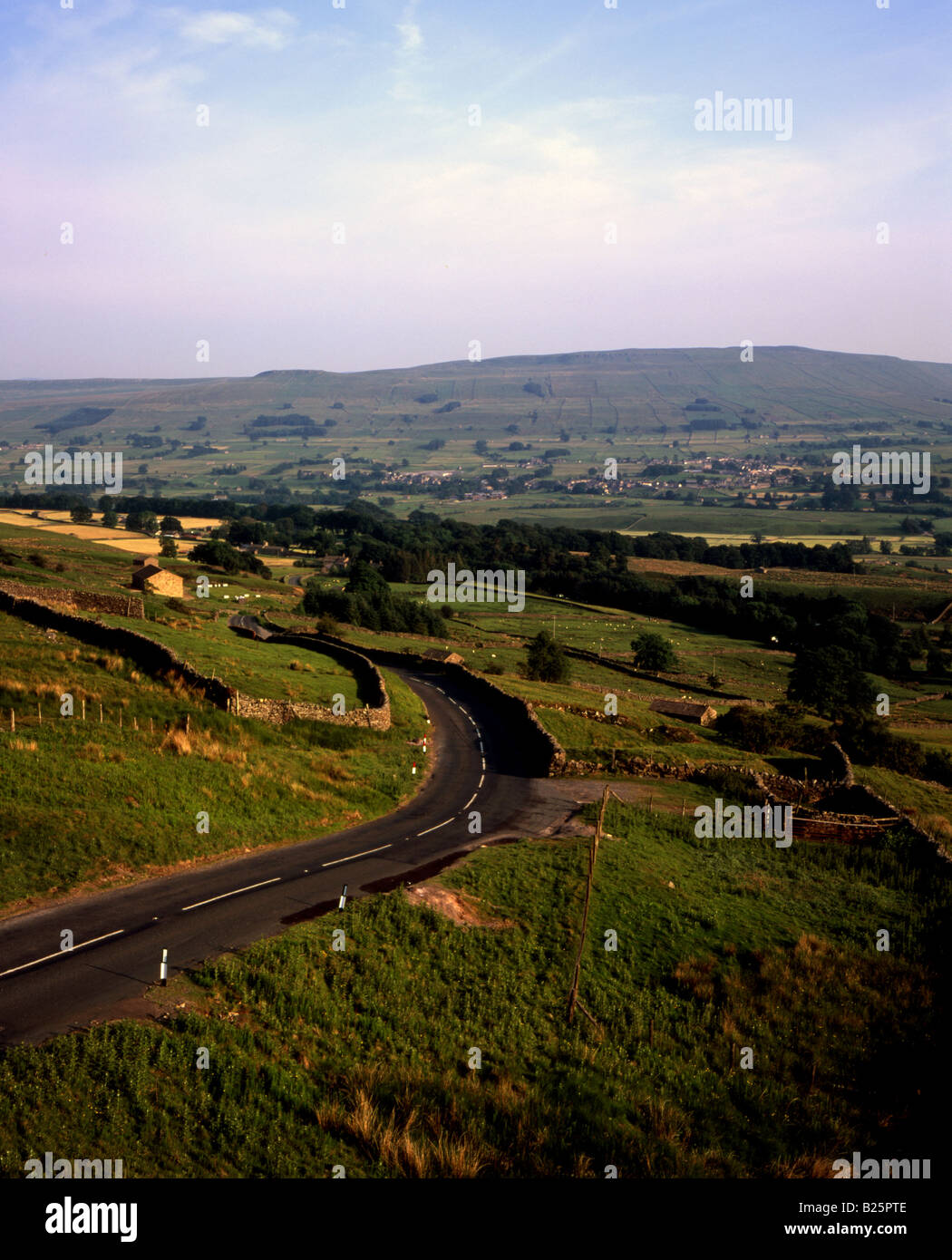 Summer evening Abbotside Common, Hawes Wensleydale, Yorkshire Dales ...