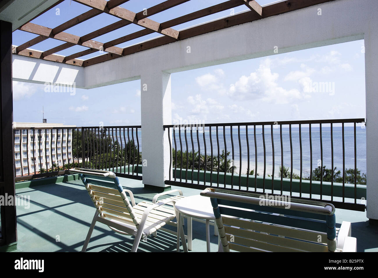 Balcony with seaview Stock Photo - Alamy