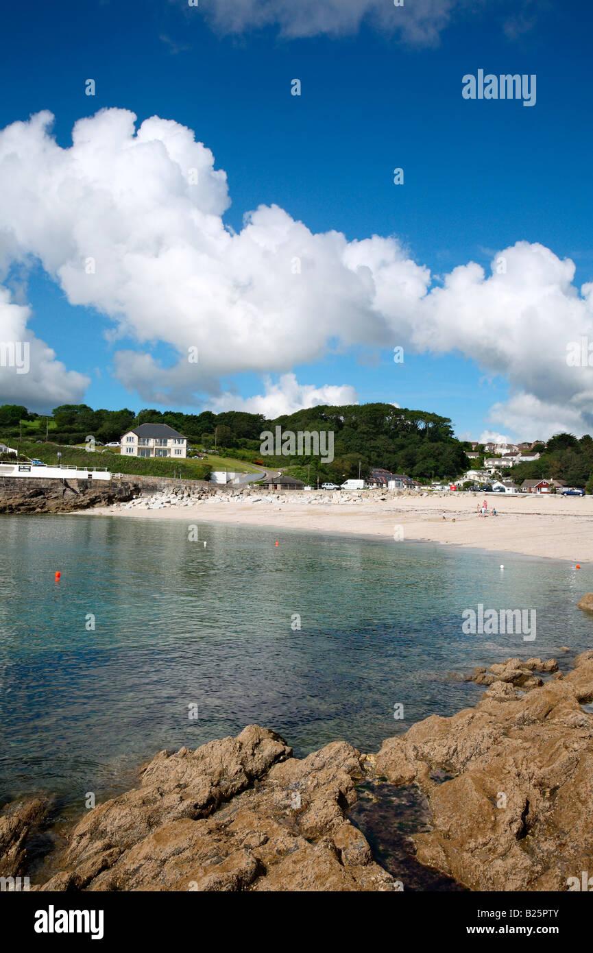 Vertical view of Swanpool Beach in Falmouth Cornwall UK Stock Photo - Alamy