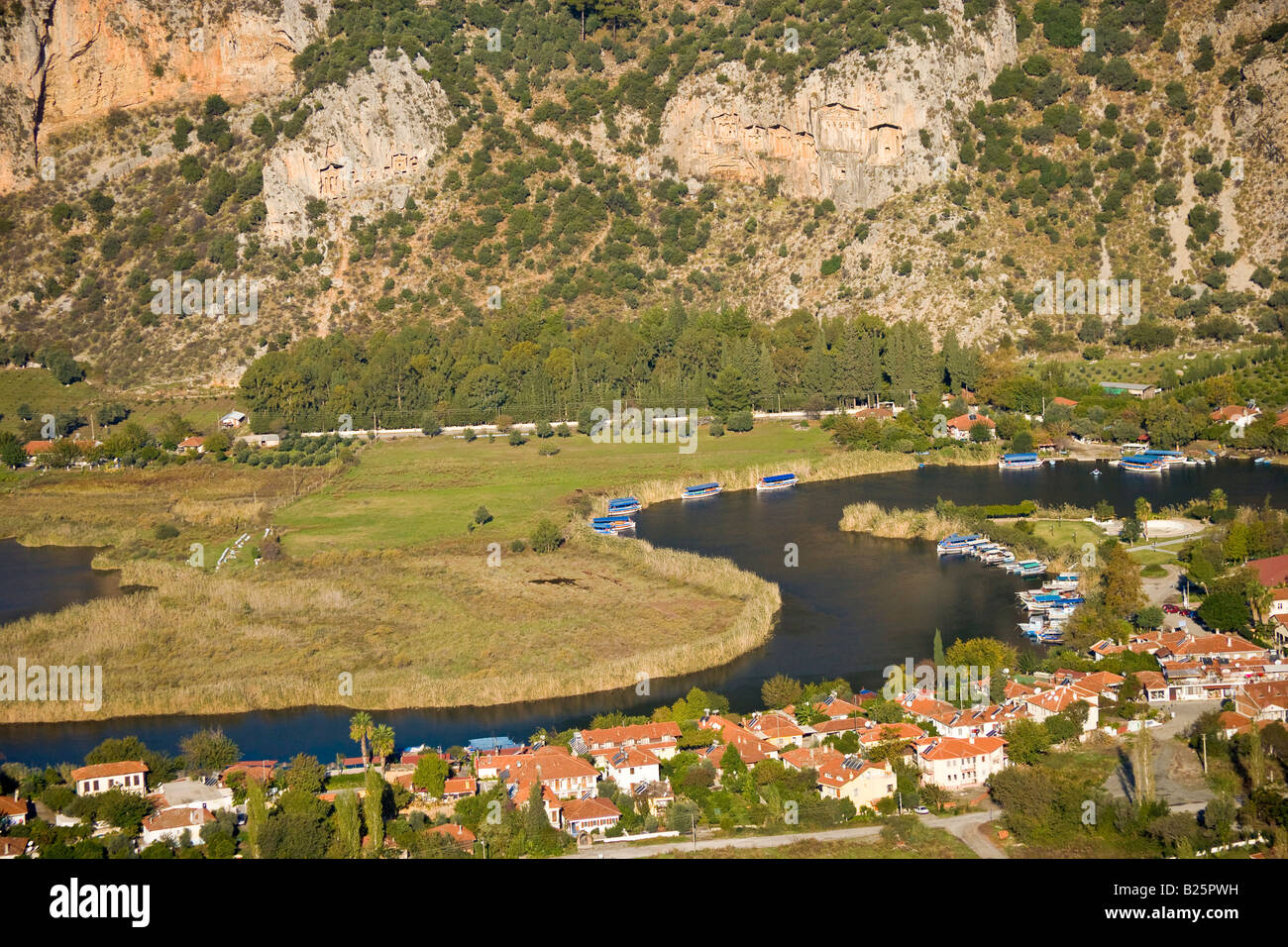 Aerial view of Dalyan Koycegiz Mugla Turkey Stock Photo - Alamy