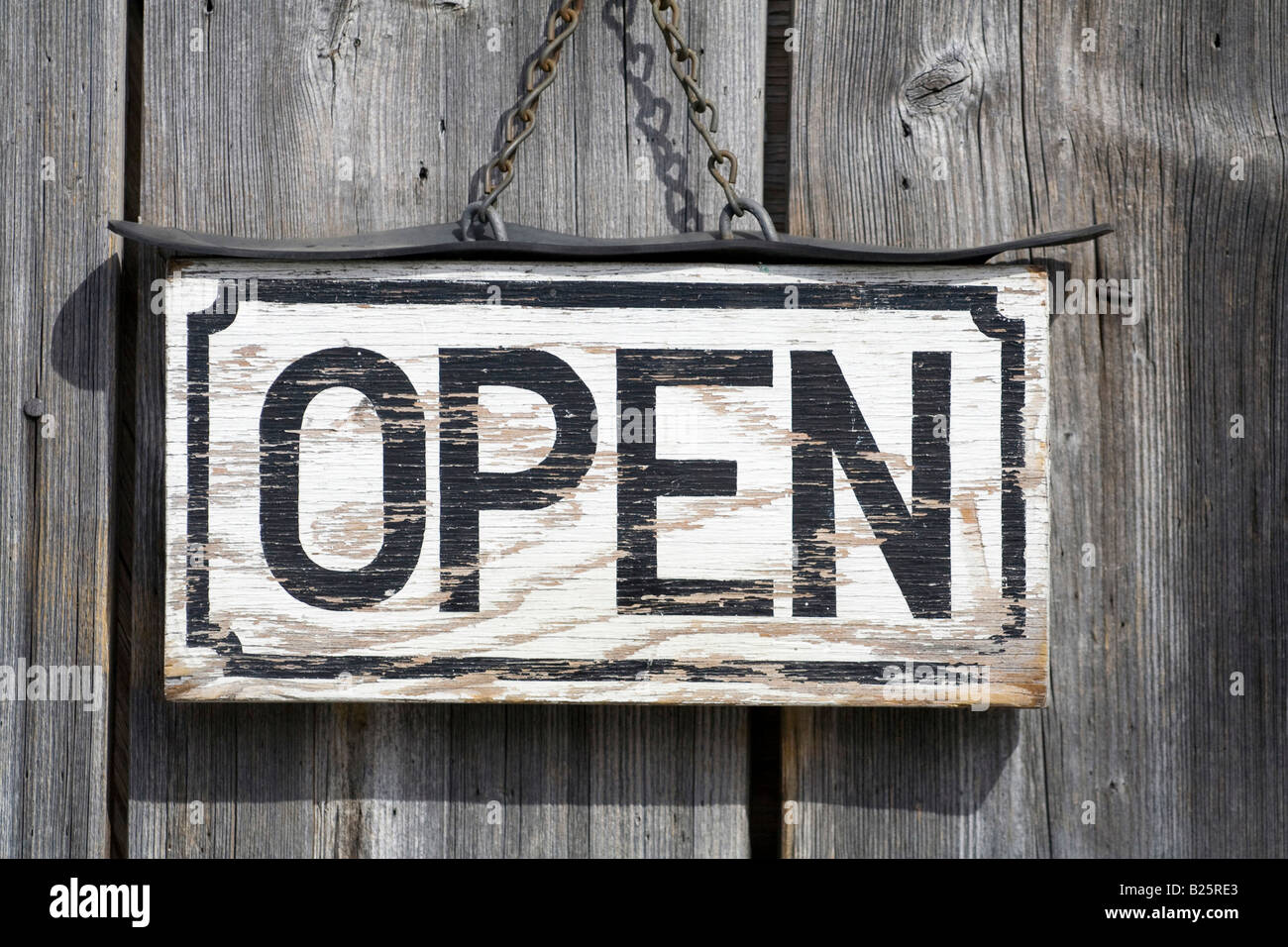 old Open sign Stock Photo - Alamy