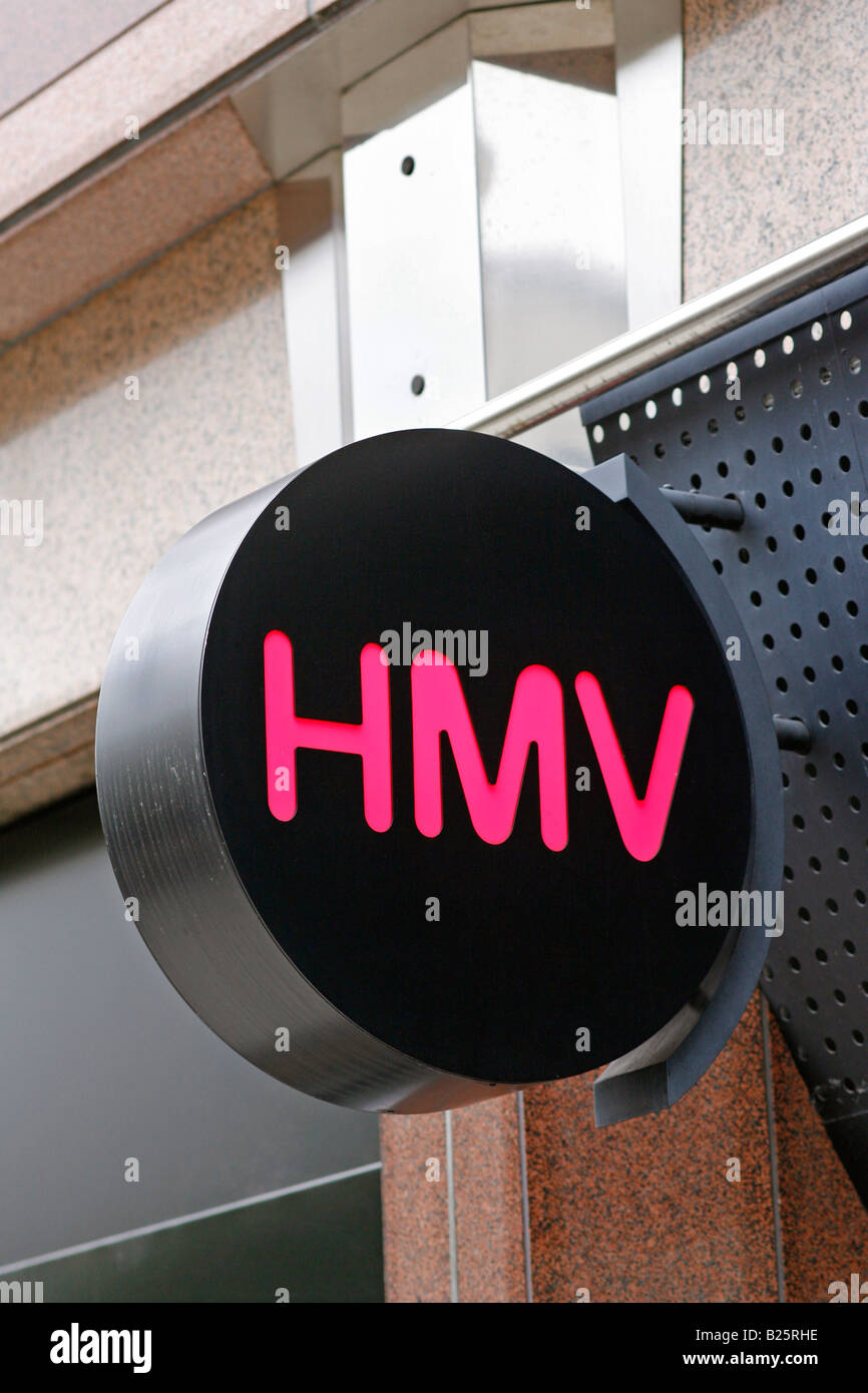 HMV shop sign England United Kingdom Stock Photo - Alamy