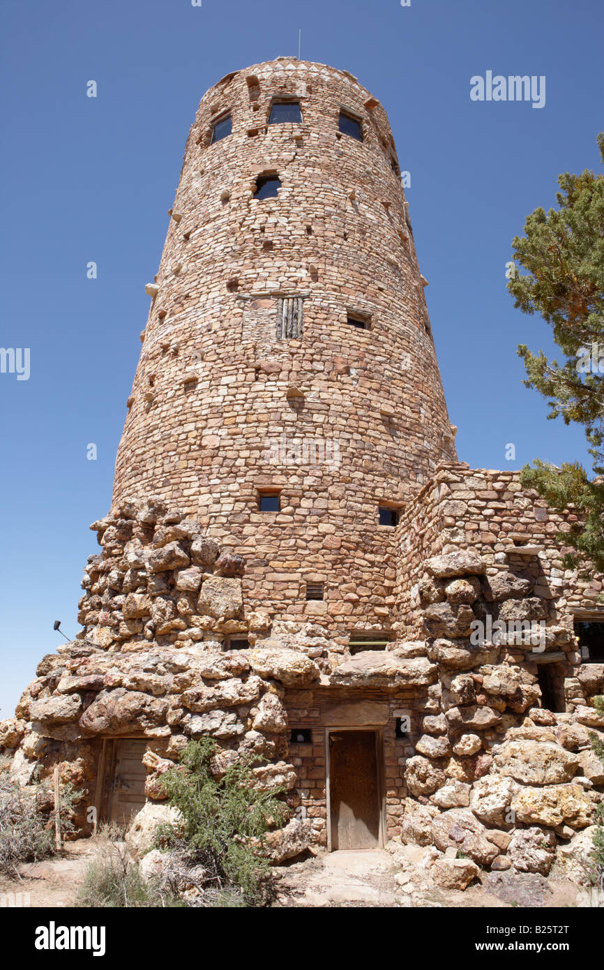 Desert View Watchtower at the South Rim of the Grand Canyon in Arizona ...