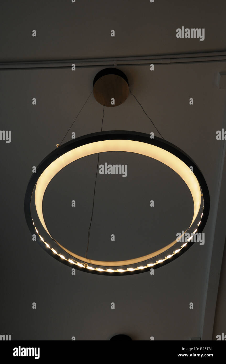 Modern ceiling light on black background Stock Photo - Alamy