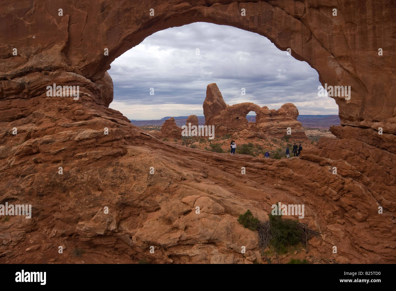 Looking Through North window Arch at Turret arch in Arches National ...