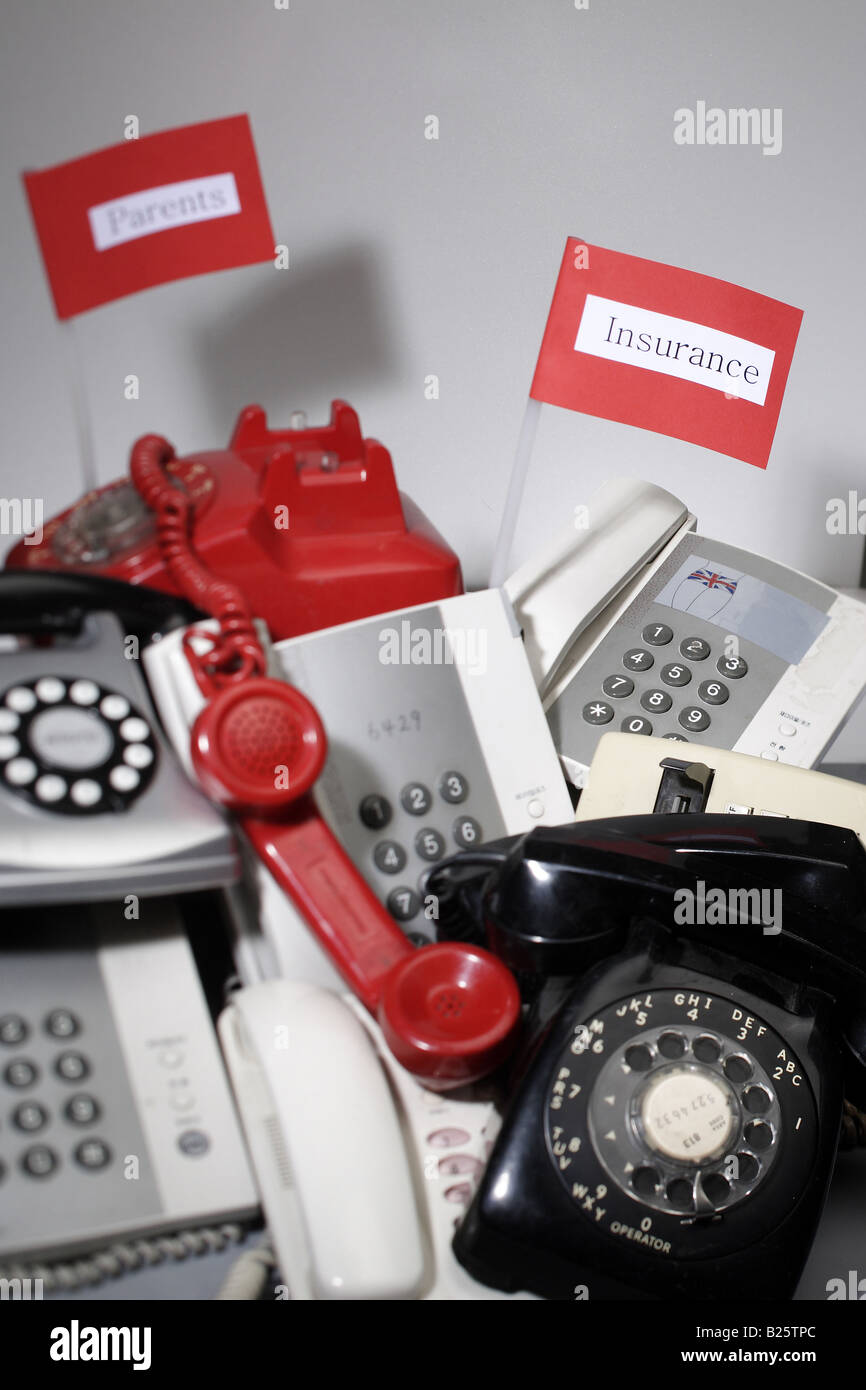 Telephone and paper Stock Photo - Alamy