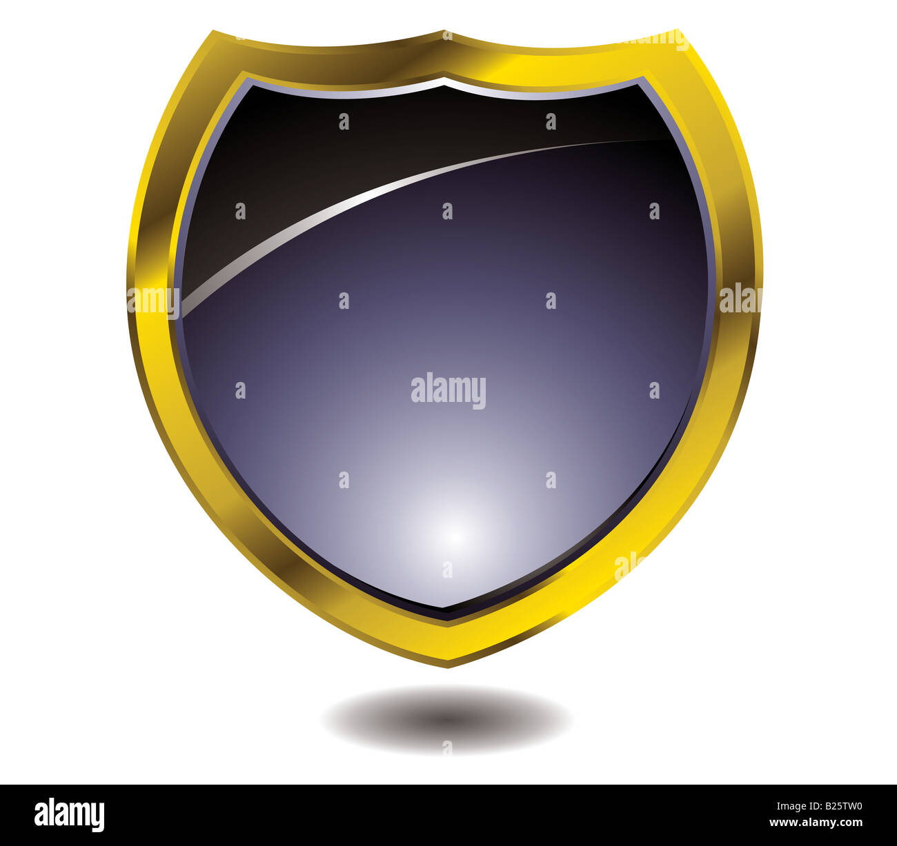Modern shield design with drop shadow and a gold bevel Stock Photo - Alamy