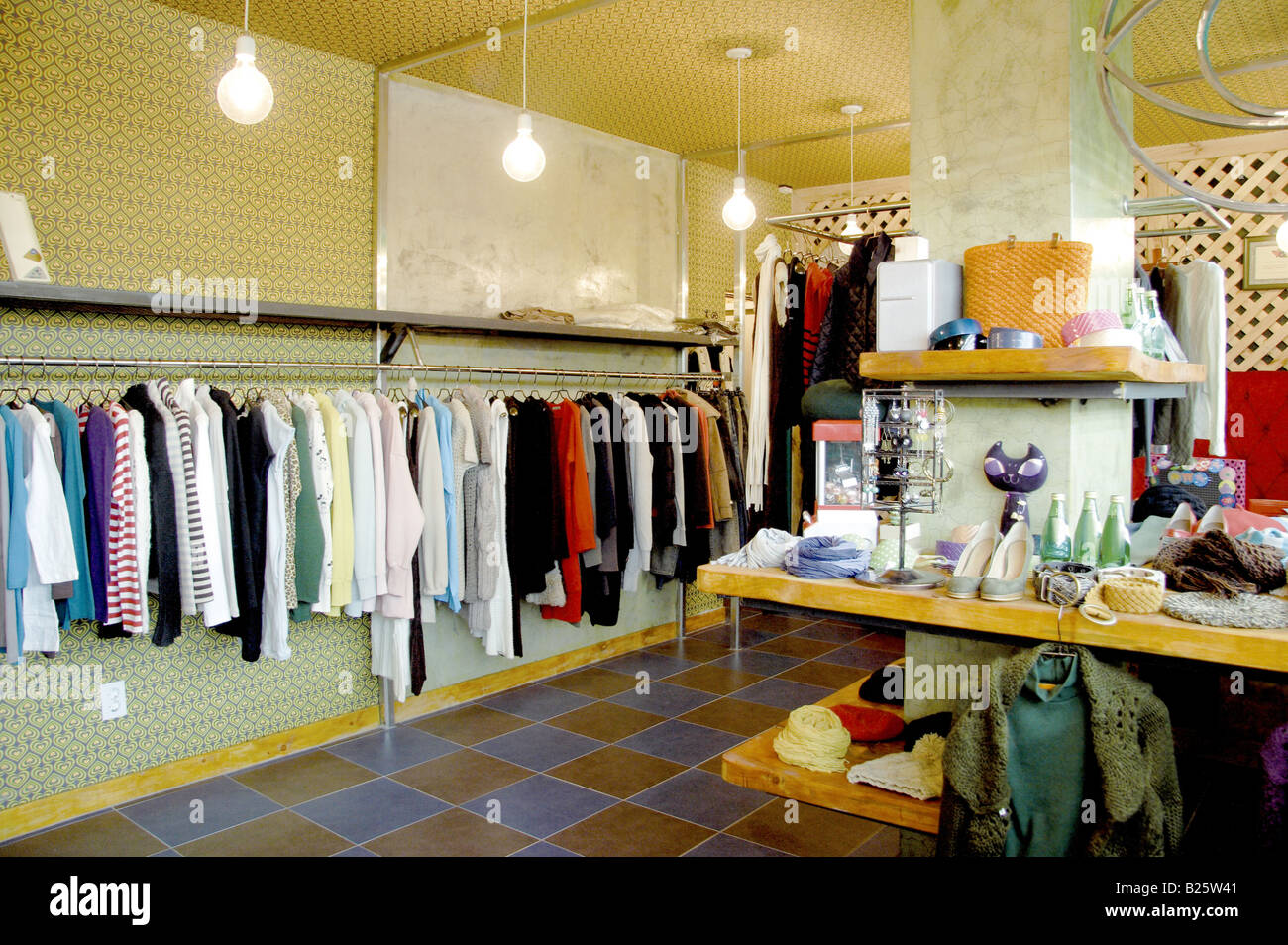 Clothing shop interior Stock Photo - Alamy