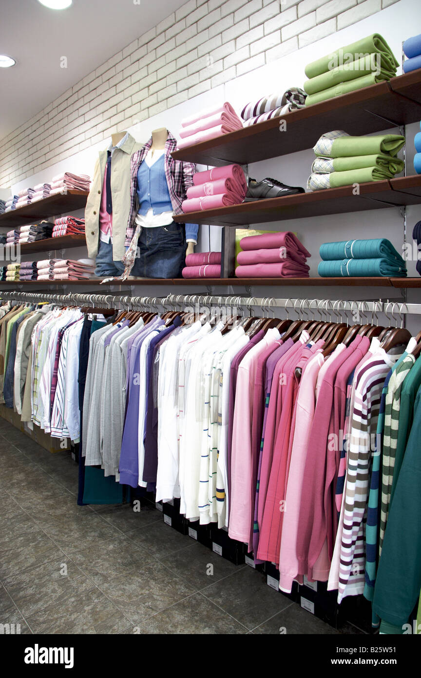 Clothing shop interior Stock Photo - Alamy