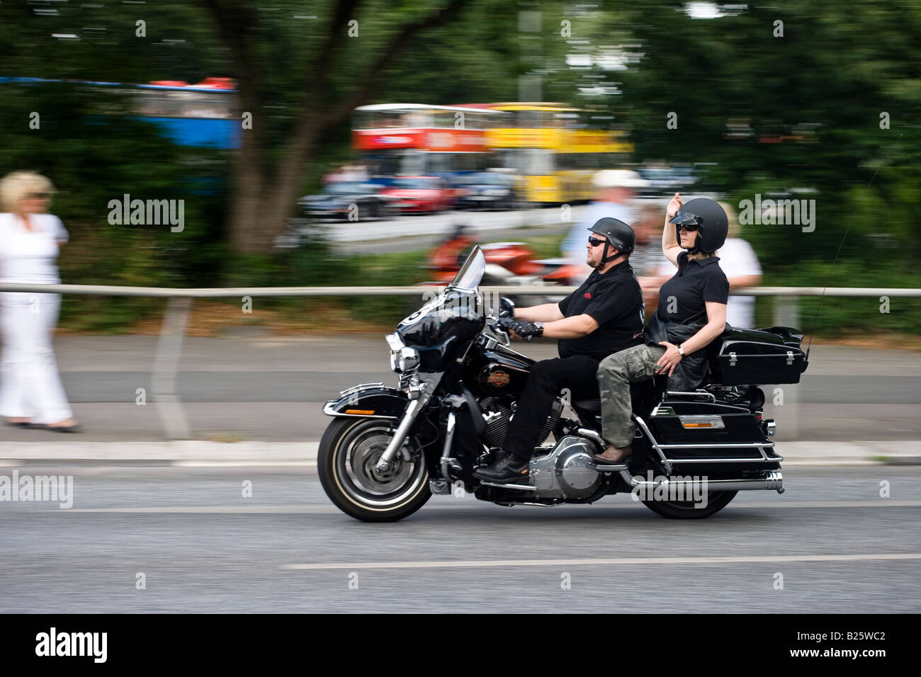 Couple riding harley davidson motorcycle hi-res stock photography and ...