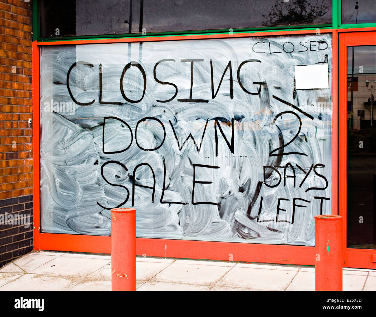 Closing down sale sign in whitewashed windows Cardiff Wales UK Stock ...