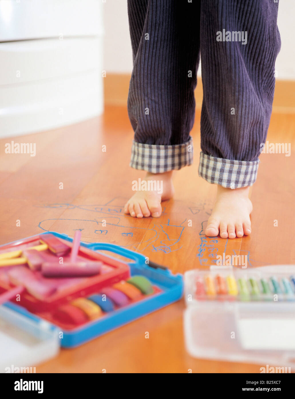 Kids and pencil Stock Photo - Alamy