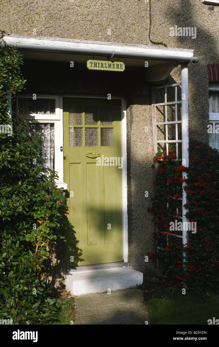 Writtle Essex house name on Edwardian glazed front door Thirlmere Stock ...