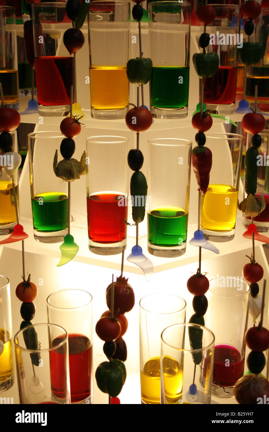 colourful cocktails on display in exclusive bar Stock Photo - Alamy