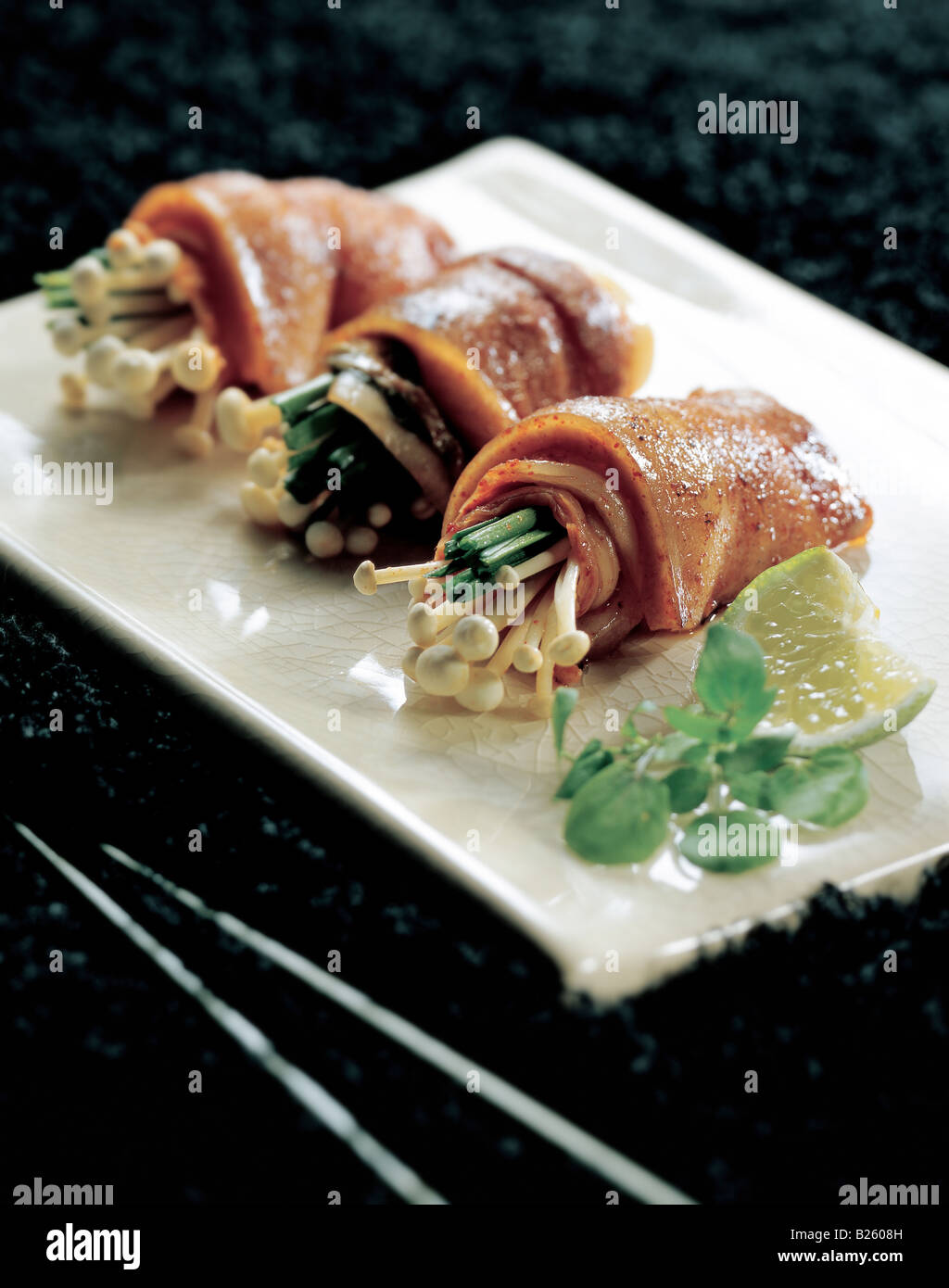 Ham vegetables wrapping Stock Photo - Alamy