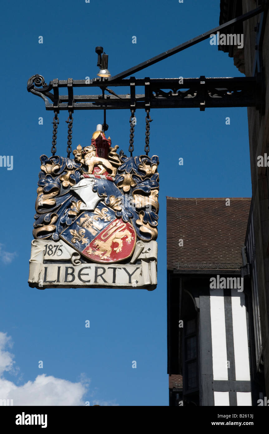 Liberty department store sign London England UK Stock Photo - Alamy