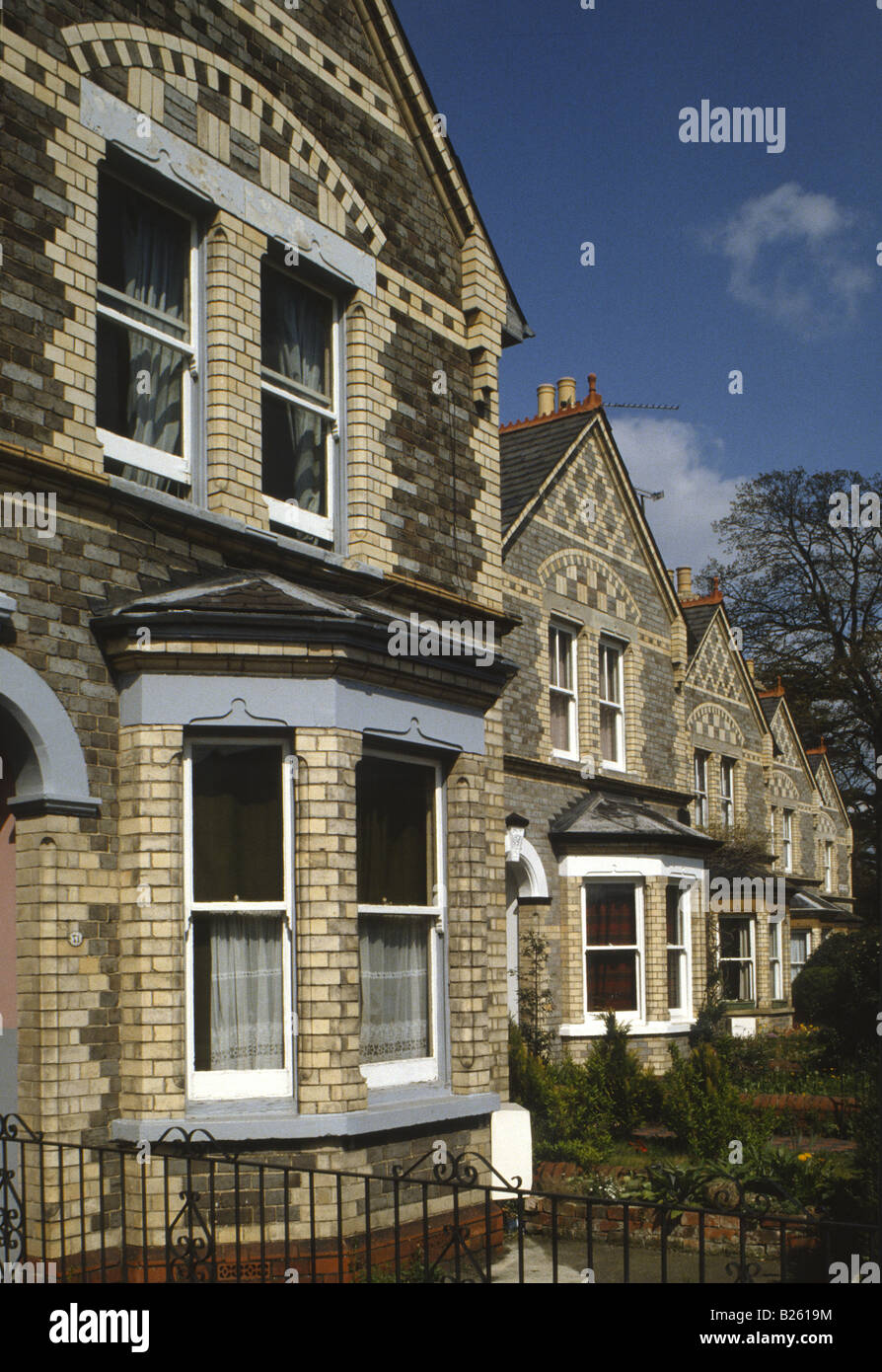 Reading Berkshire polychrome grey and cream gabled brick villas with ...
