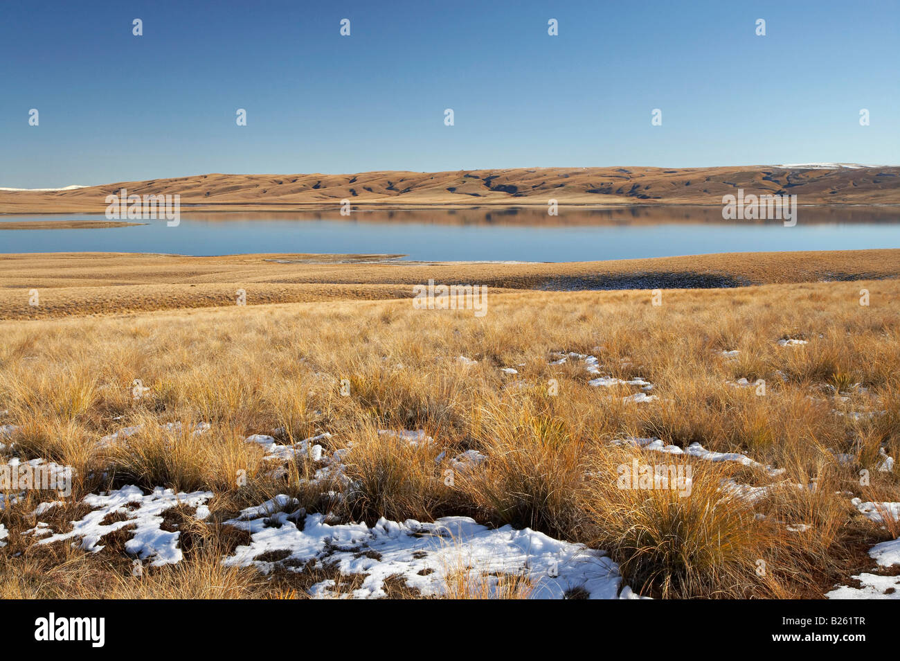Reflection of Lammermoor Range in Still Water of Logan Burn Reservoir ...