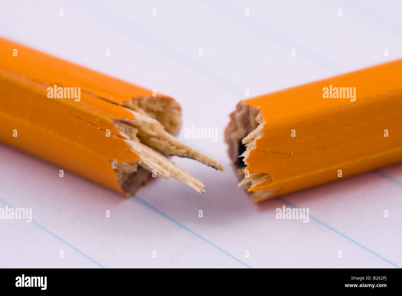 Broken #2 Pencil on Notebook Paper Stock Photo - Alamy
