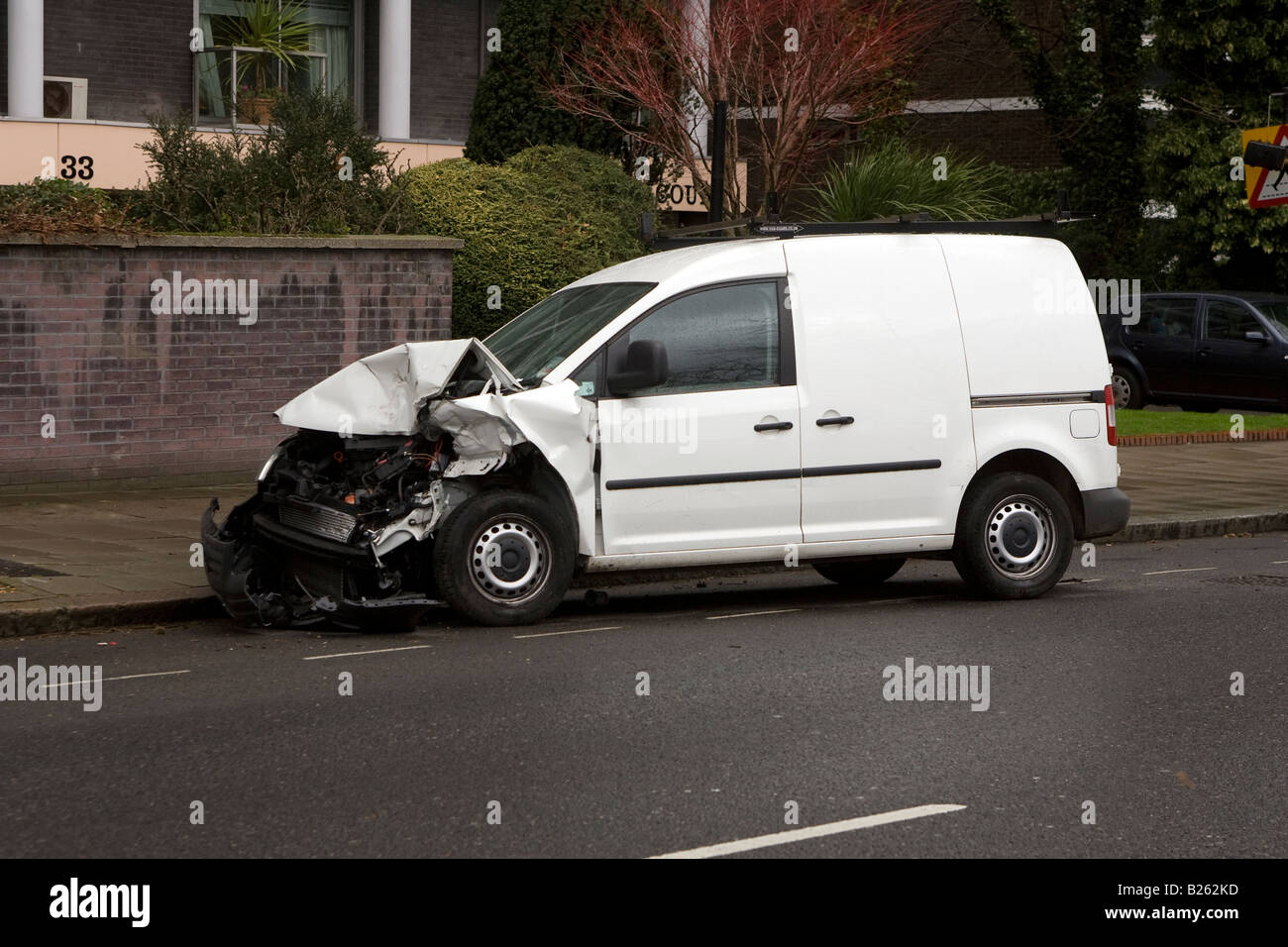 Crashed White Van Stock Photo - Alamy